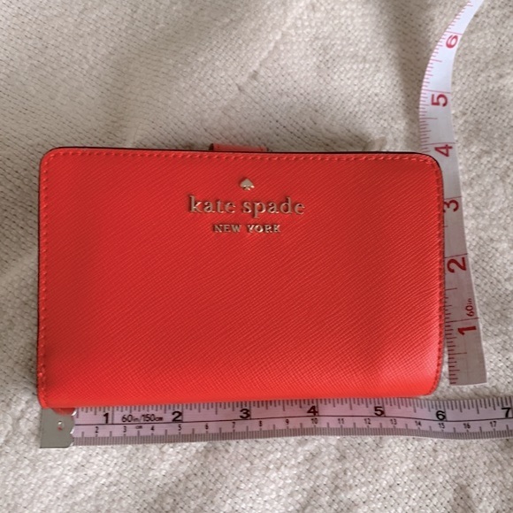kate spade | Bags | Kate Spade Orange Bifold Saffiano Leather Wallet ...